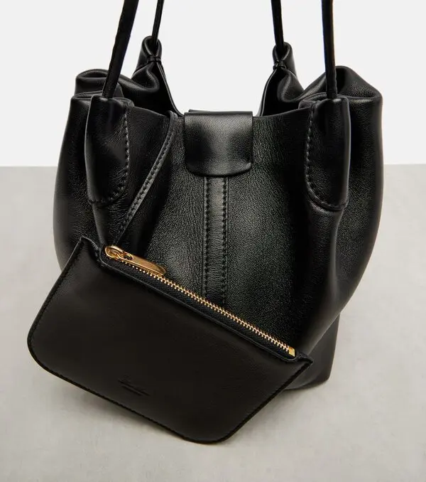 Loro Piana Bale Softy Small Leather Bucket Bag