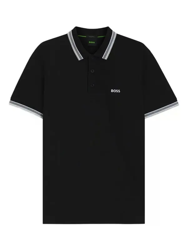 BOSS Stripes-collar Polo Shirt