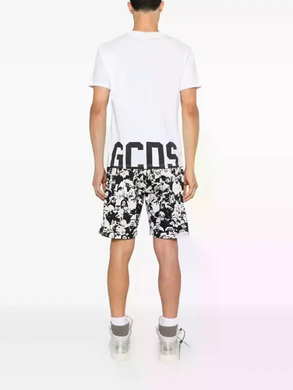 Gcds Low Bond Logo-print T-shirt - White