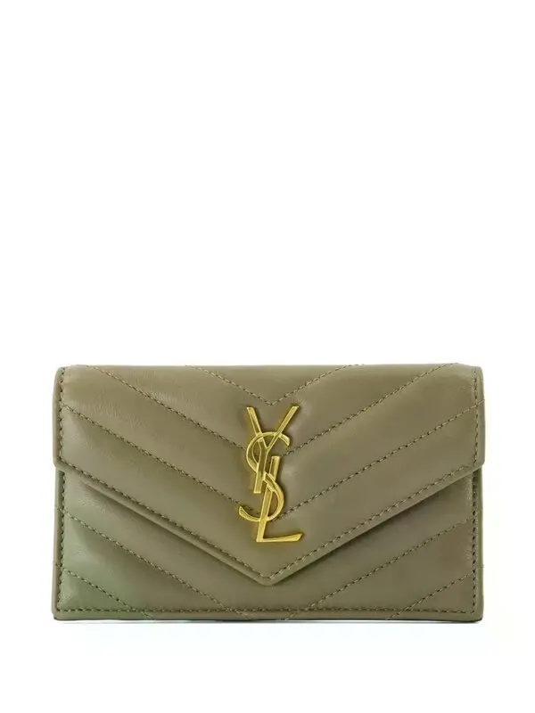 Saint Laurent Quilted Card Case - Green