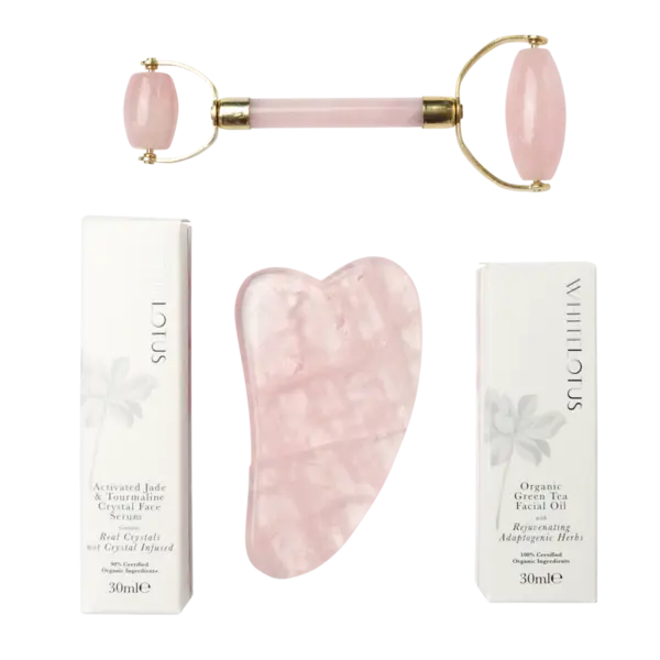WHITE LOTUS BEAUTY Genuine Rose Quartz Crystal Facial Set - One-color