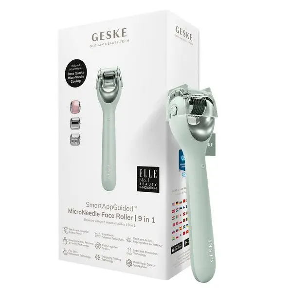 GESKE Smartappguided Microneedle Face Roller | 9 In 1 - Green