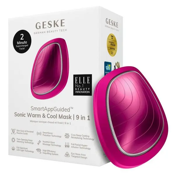 GESKE Smartappguided Sonic Warm & Cool Mask | 9 In 1 - Magenta