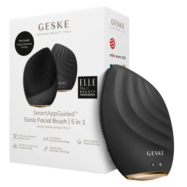 GESKE Smartappguided Sonic Facial Brush | 5 In 1 - Gray