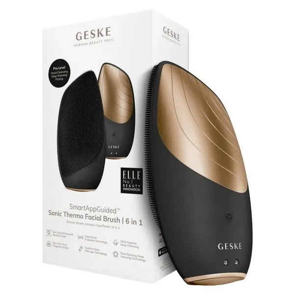 GESKE Smartappguided Sonic Thermo Facial Brush | 6 In 1 - Gray