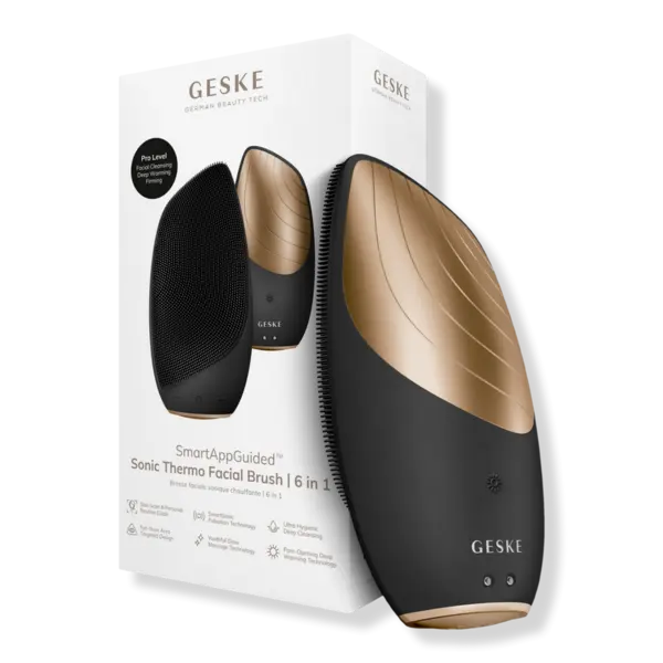 GESKE Smartappguided Sonic Thermo Facial Brush | 6 In 1 - Gray
