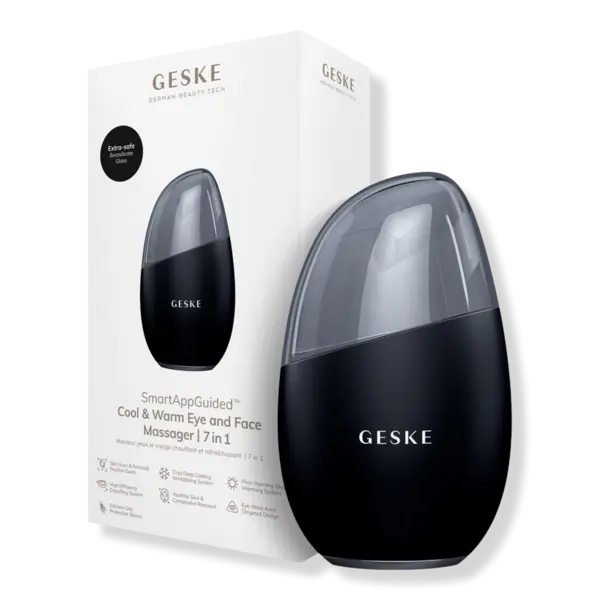GESKE Smartappguided Cool & Warm Eye & Face Massager | 7 In 1 - Black