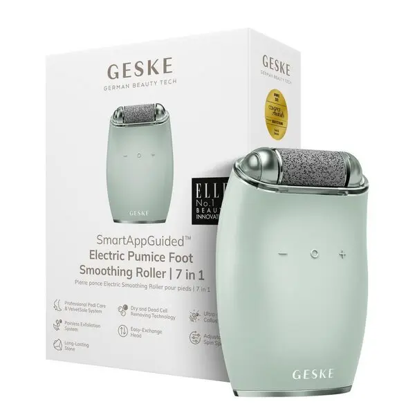 GESKE Smartappguided Electric Pumice Foot Smoothing Roller | 7 In 1 - Green