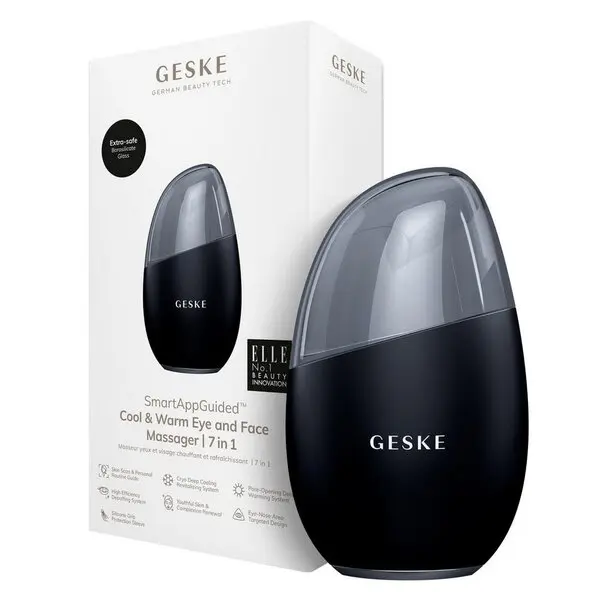 GESKE Smartappguided Cool & Warm Eye & Face Massager | 7 In 1 - Gray