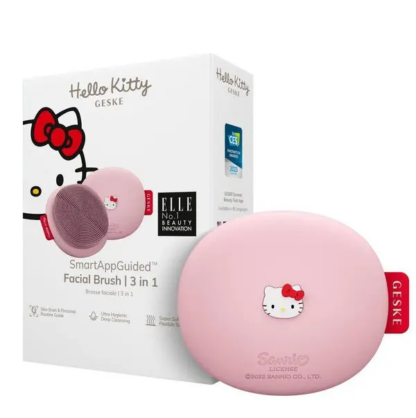 GESKE Hello Kitty Smartappguided Facial Brush | 3 In 1 - Hello Kitty Pink