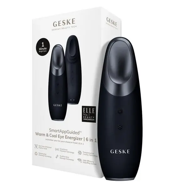 GESKE Smartappguided Warm & Cool Eye Energizer | 6 In 1 - Black