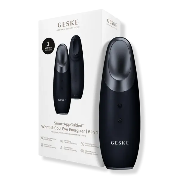 GESKE Smartappguided Warm & Cool Eye Energizer | 6 In 1 - Black