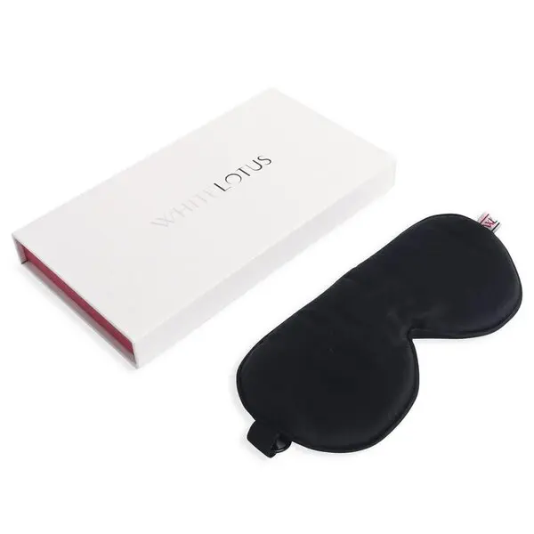 WHITE LOTUS BEAUTY 100% Mulberry Silk Eye Mask - Black