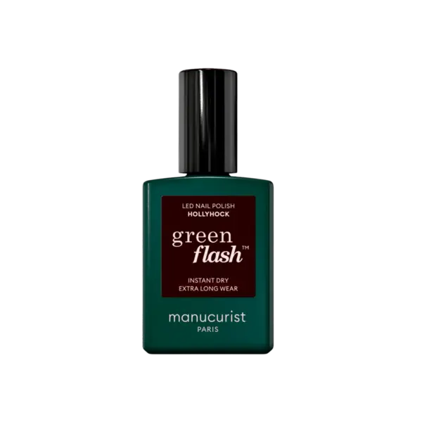 MANUCURIST Green Flash Led Gel Nail Polish, Non-toxic Nail Polish - Hollyhock (a Blackish Red)
