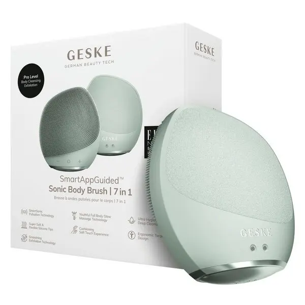GESKE Smartappguided Sonic Body Brush & Intensive Exfoliator | 7 In 1 - Green
