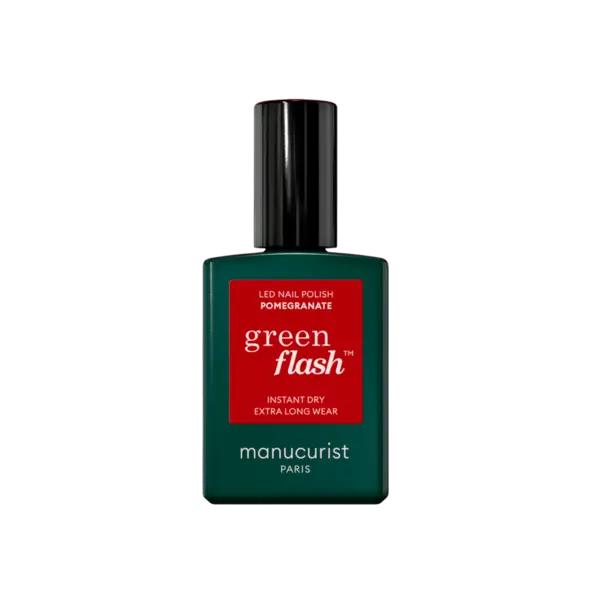 MANUCURIST Green Flash™ Led Gel Nail Polish, Non-toxic Nail Polish - Pomegranate (a Raspberry Red)