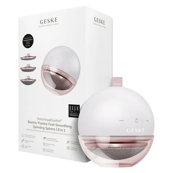 GESKE Smartappguided Electric Pumice Foot Smoothing Spinning Sphere | 8 In 1 - Starlight