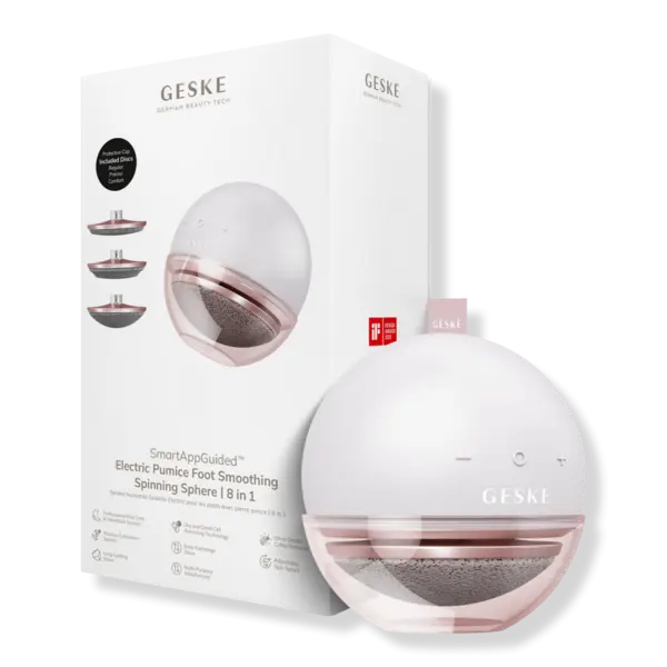 GESKE Smartappguided Electric Pumice Foot Smoothing Spinning Sphere | 8 In 1 - Starlight