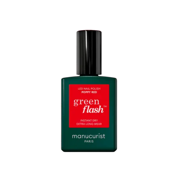 MANUCURIST Green Flash Led Gel Nail Polish, Non-toxic Nail Polish - Poppy Red (a Bright Orangey Red)