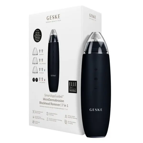 GESKE Smartappguided Microdermabrasion Head Remover | 7 In 1 - Black