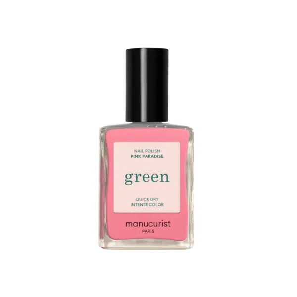 MANUCURIST Green™ Nail Polish, Quick Dry, Non-toxic Nail Polish With Gel-like Finish - Pink Paradise (a Candy Pink)