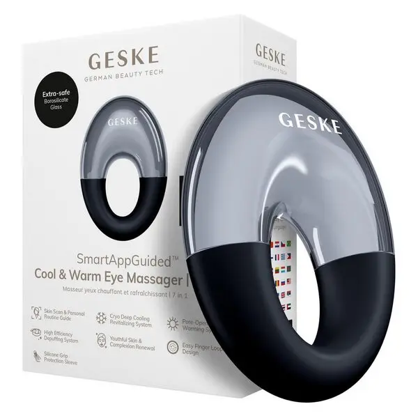 GESKE Smartappguided Cool & Warm Eye Massager | 7 In 1 - Black
