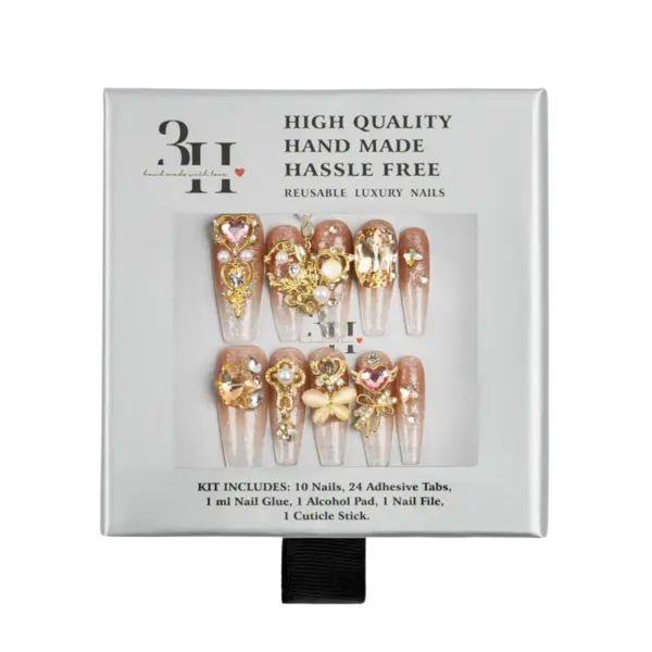 3H NAILS Fairy Whispers Long Coffin Press-on Nails - One-color
