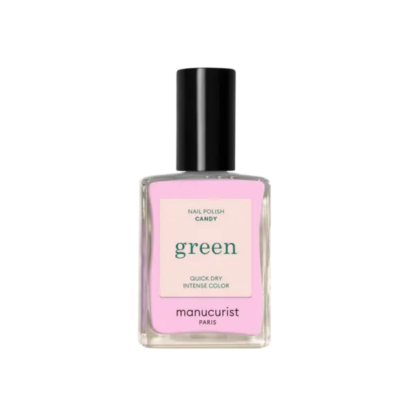 MANUCURIST Green Nail Polish, Quick Dry, Non-toxic Nail Polish With Gel-like Finish - Candy (a Cool-toned Pink)