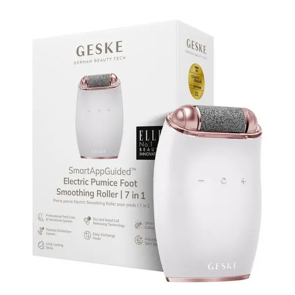 GESKE Smartappguided Electric Pumice Foot Smoothing Roller | 7 In 1 - Starlight