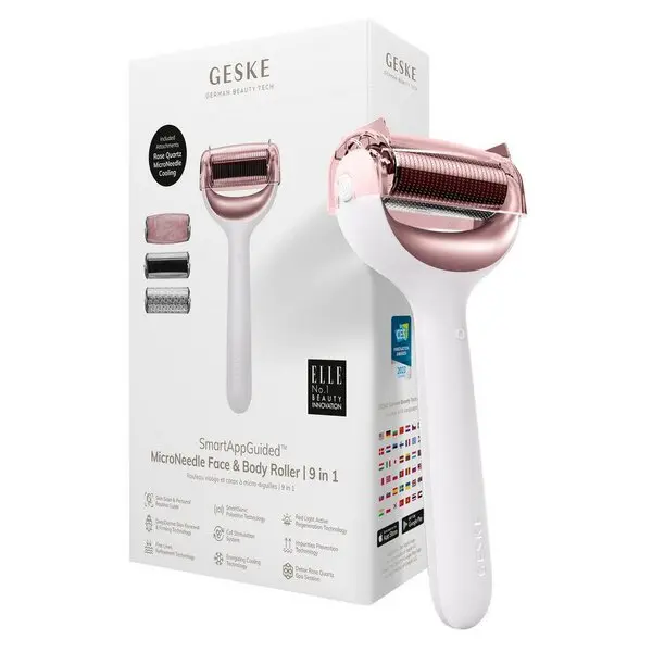 GESKE Smartappguided Microneedle Face & Body Roller | 9 In 1 - Starlight