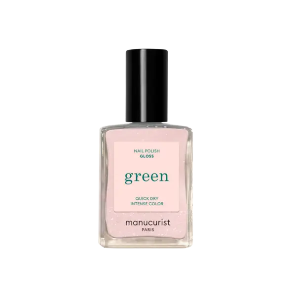 MANUCURIST Green™ Nail Polish, Quick Dry, Non-toxic Nail Polish With Gel-like Finish - Gloss (an Iridescent Pink Shimmer)