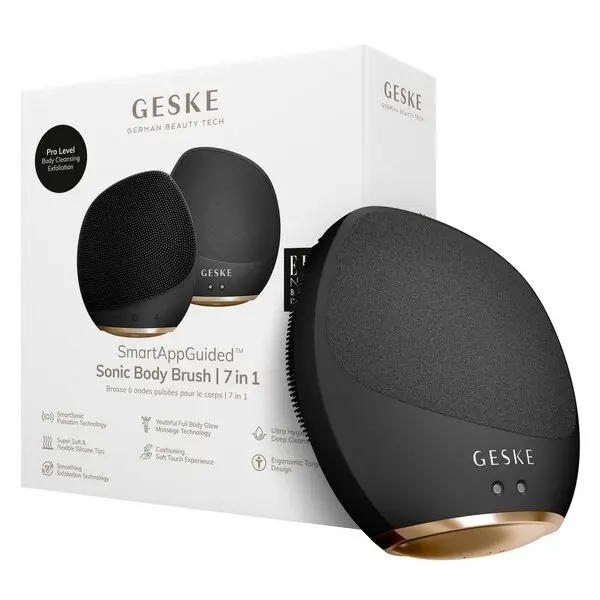 GESKE Smartappguided Sonic Body Brush & Intensive Exfoliator | 7 In 1 - Gray
