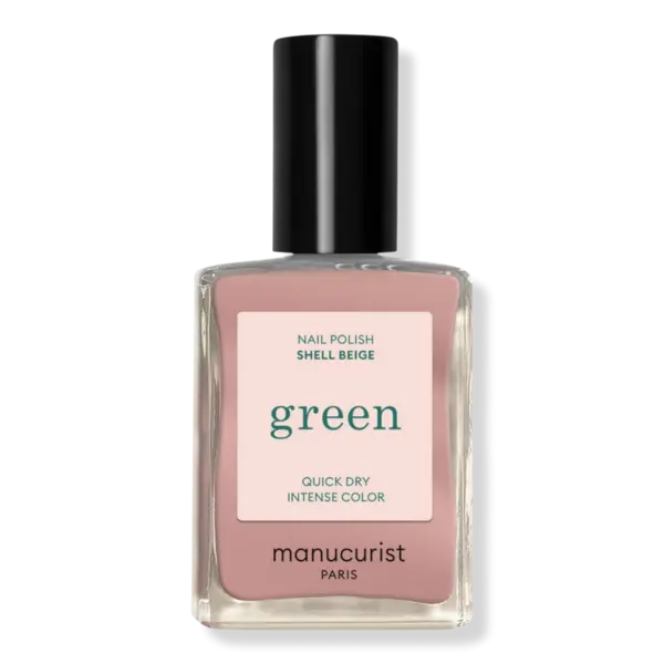MANUCURIST Green Nail Polish, Quick Dry, Non-toxic Nail Polish With Gel-like Finish - Shell Beige