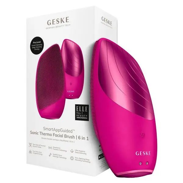 GESKE Smartappguided Sonic Thermo Facial Brush | 6 In 1 - Magenta