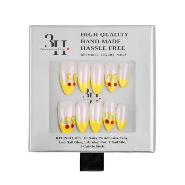 3H NAILS Cherry Pop Handmade Press-on Nails - One-color