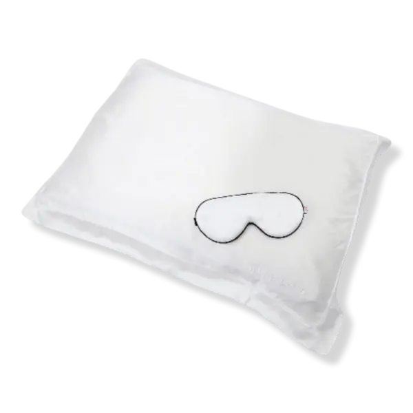 WHITE LOTUS BEAUTY 100% Mulberry Silk Pillowcase & Eye Mask Set - White