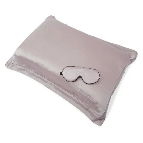 WHITE LOTUS BEAUTY 100% Mulberry Silk Pillowcase & Eye Mask Set - Pearl Grey