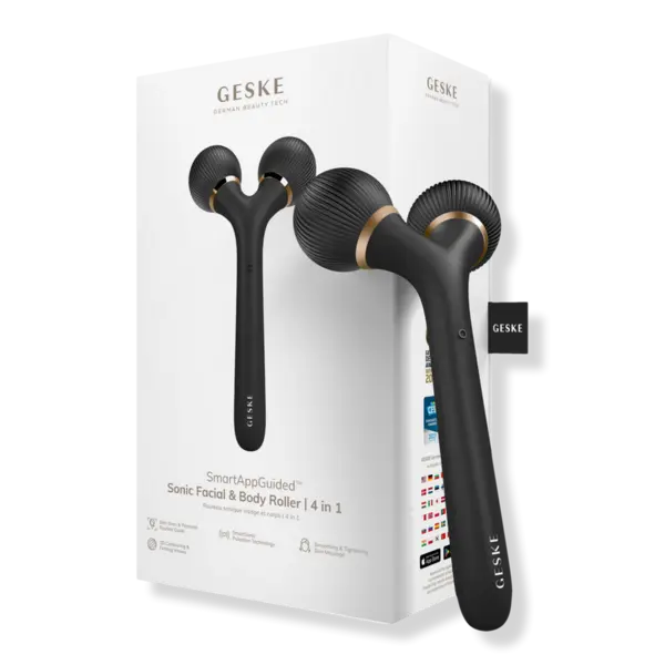 GESKE Smartappguided Sonic Facial & Body Roller | 4 In 1 - Gray