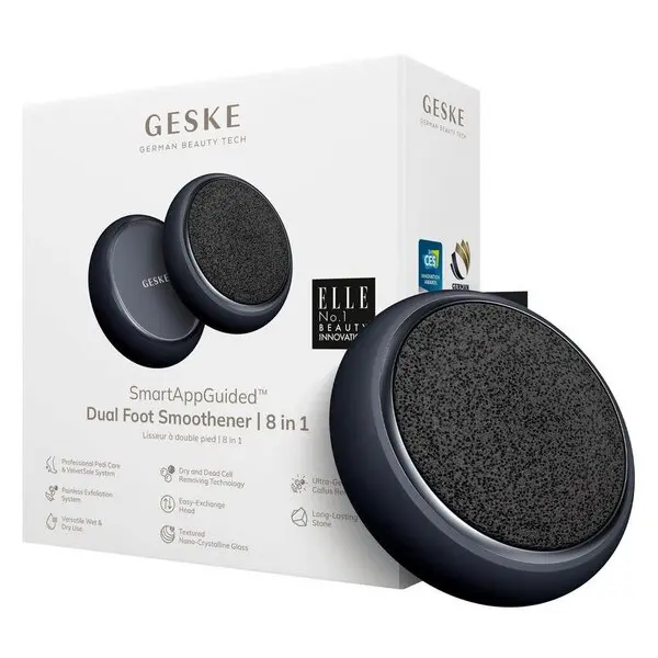 GESKE Smartappguided Dual Foot Smoothener | 8 In 1 - Black