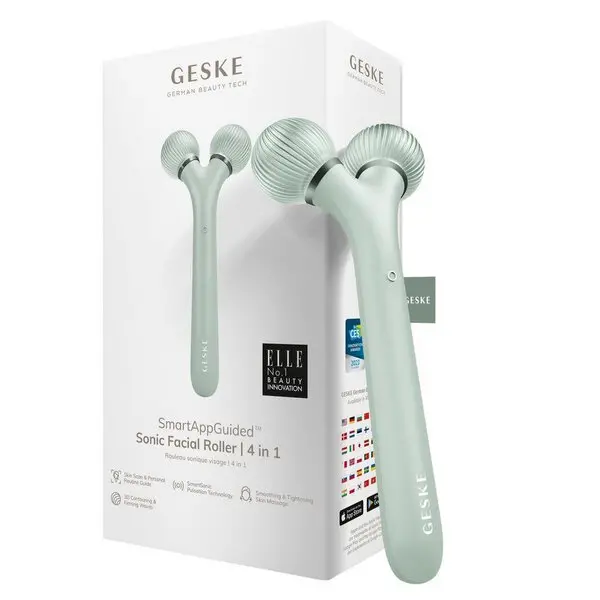 GESKE Smartappguided Sonic Facial Roller | 4 In 1 - Green