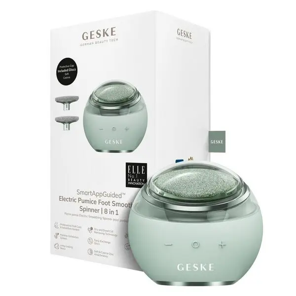GESKE Smartappguided Electric Pumice Foot Smoothing Spinner | 8 In 1 - Green