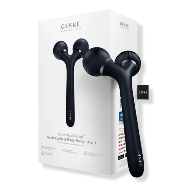 GESKE Smartappguided Sonic Facial & Body Roller | 4 In 1 - Black