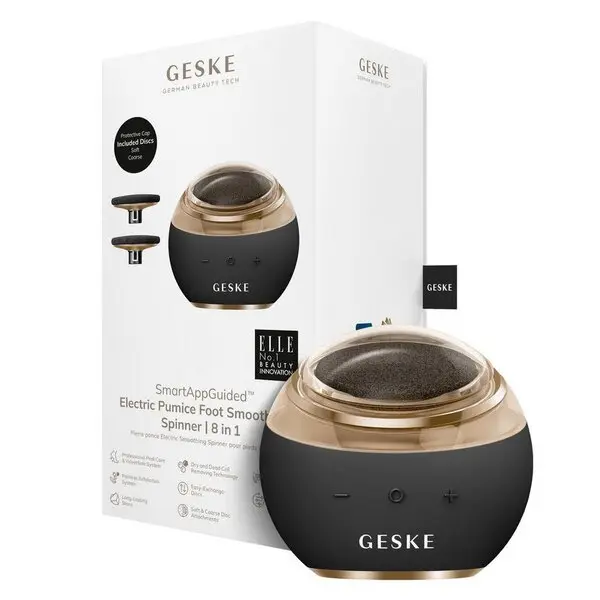 GESKE Smartappguided Electric Pumice Foot Smoothing Spinner | 8 In 1 - Gray