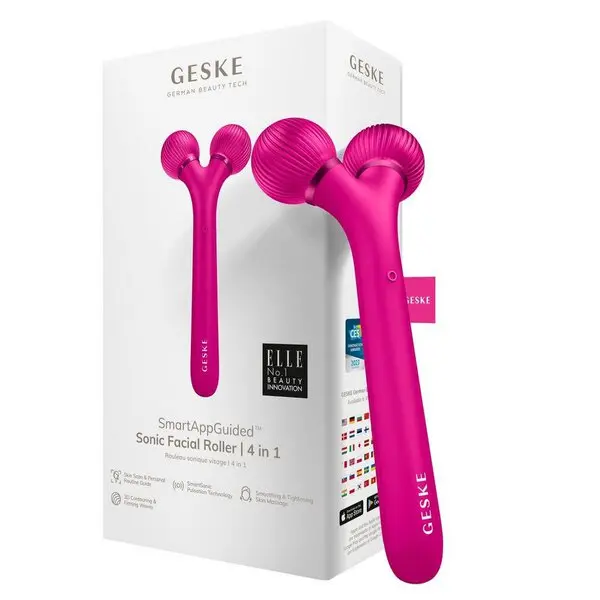 GESKE Smartappguided Sonic Facial Roller | 4 In 1 - Magenta