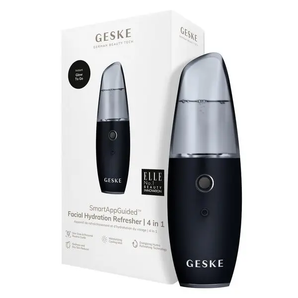 GESKE Smartappguided Facial Hydration Refresher | 4 In 1 - Black
