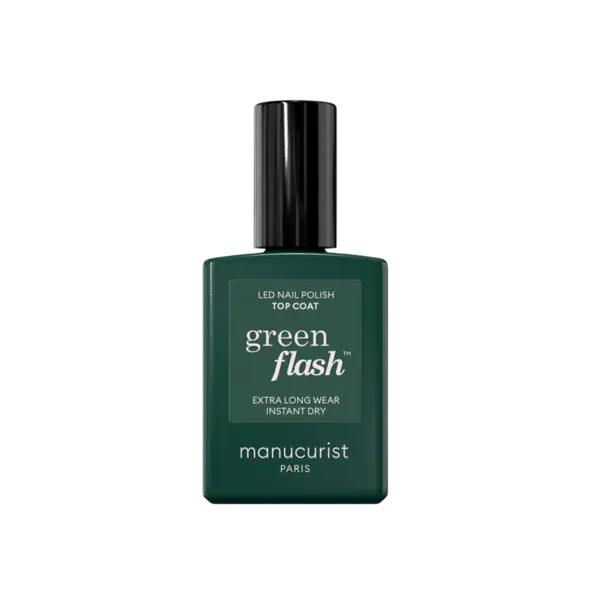 MANUCURIST Green Flash™ Gel Top Coat For Long-lasting, Protected Nail Polish - One-color