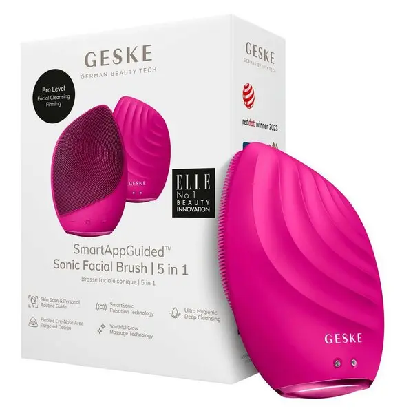 GESKE Smartappguided Sonic Facial Brush | 5 In 1 - Magenta