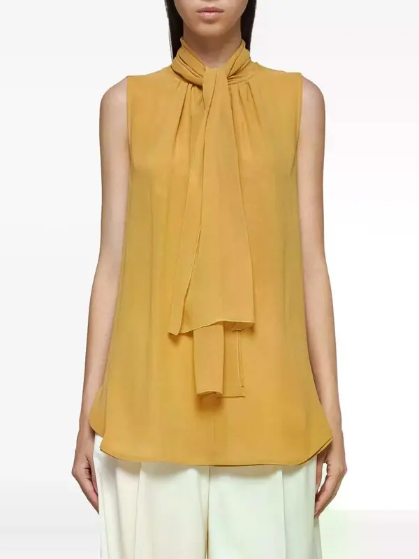 Max Mara Silk Tie Neck Blouse