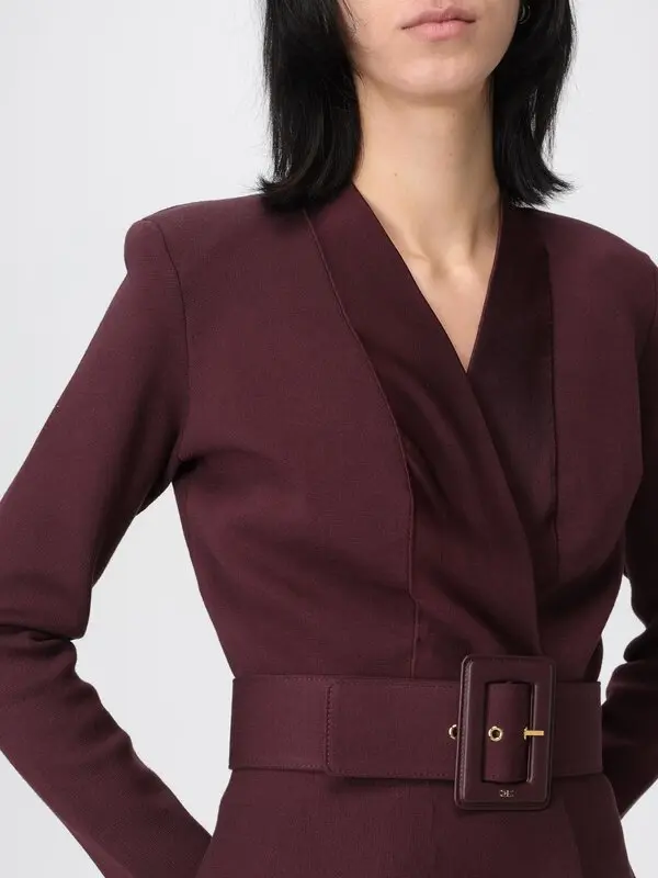 Elisabetta Franchi Belted Jacket - Wine