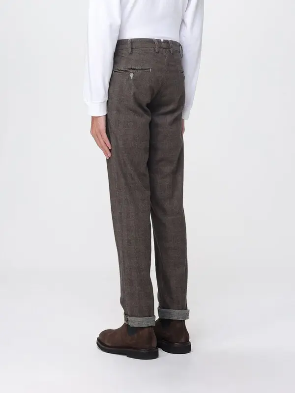 MASON'S Tailored Plaid Trousers - Dove Grey